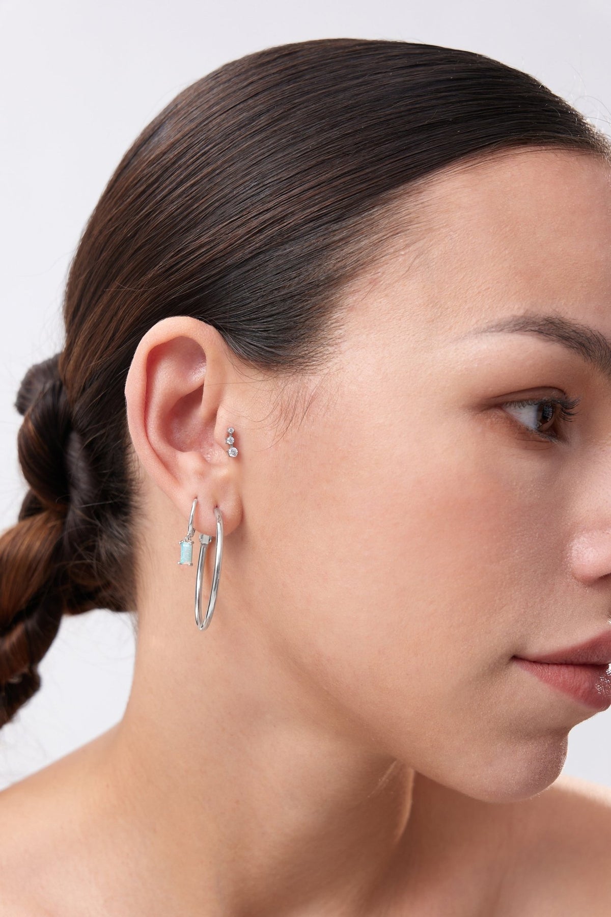 Opal Rectangle Huggies | Flaire & Co.