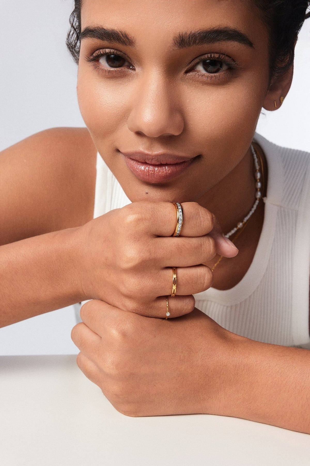 Ultra Mini Gem Ring in Gold | Flaire & Co.